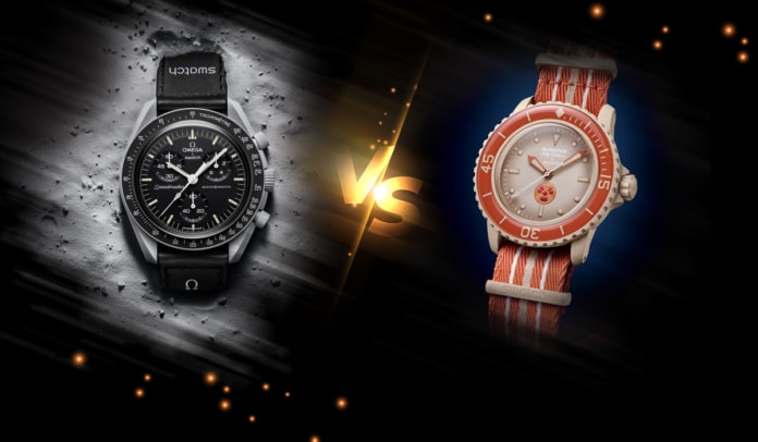Omega x Swatch MoonSwatch vs Blancpain x Swatch Scuba Fifty Fathoms ...